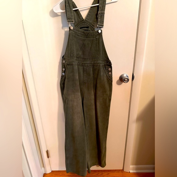 Cider | Pants & Jumpsuits | Nwot Wide Leg Khaki Dungarees | Poshmark